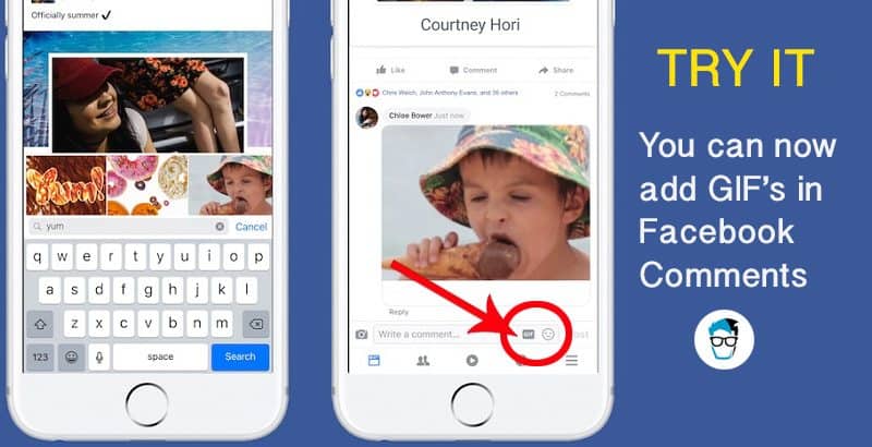 Facebook Launched GIF Button in Comments to add GIF's