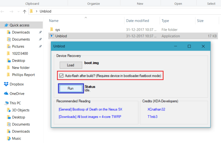 How to Fix Nexus 5X Bootloop issue using Unblod Tool