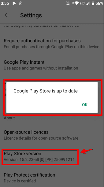 Fix DF-DFERH-01: Error retrieving information from server in Google Play