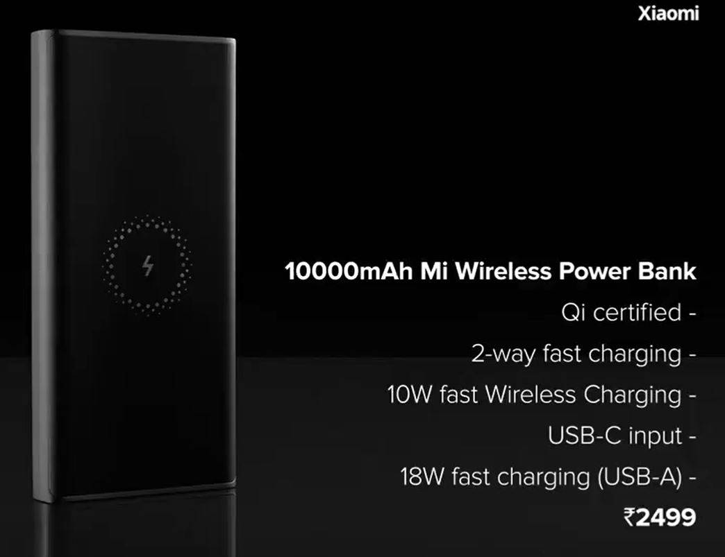 Xiaomi Launched 10000mAh Mi Wireless Power Bank With 18W Fast Charging ...