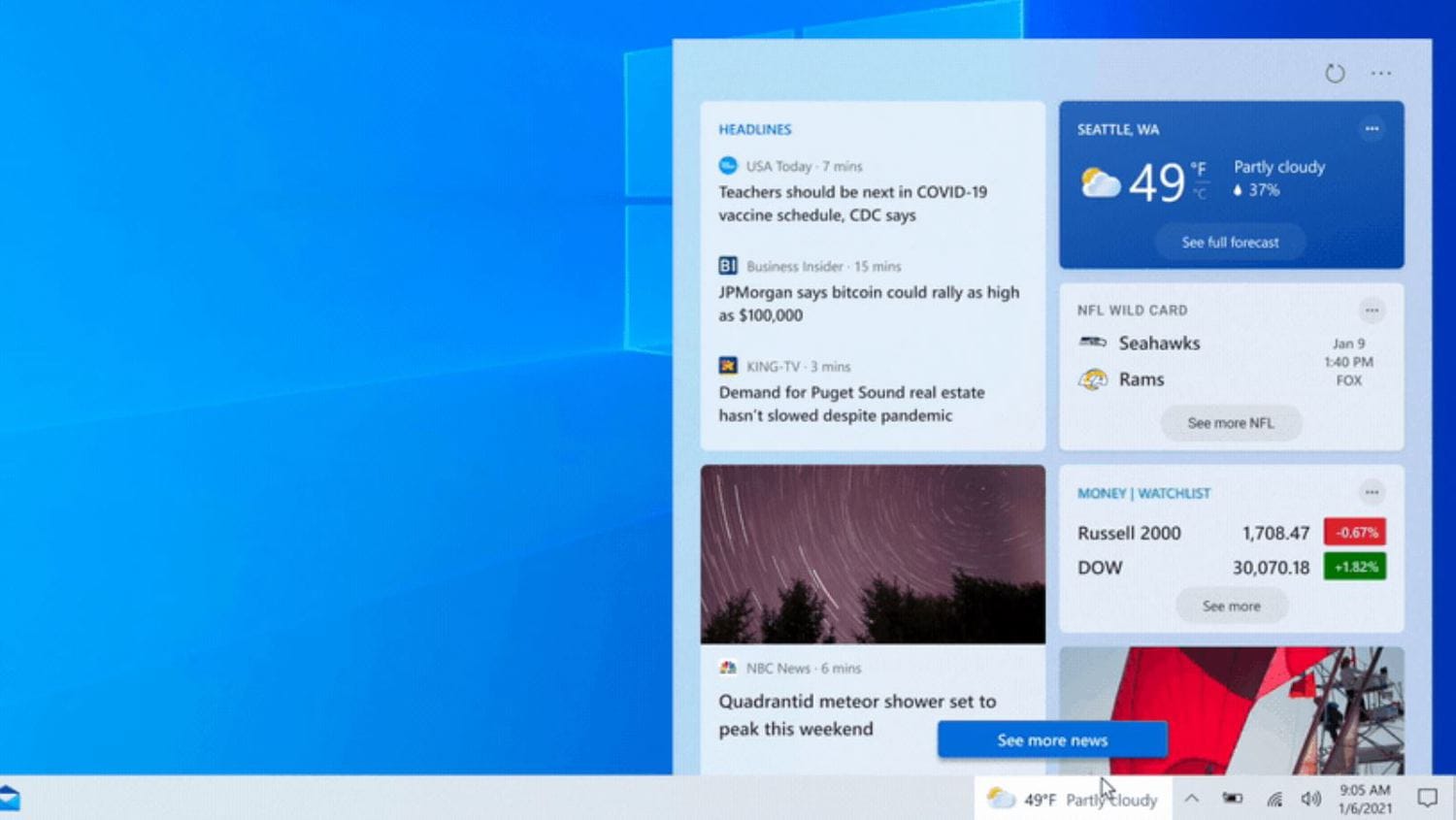 Microsoft Windows 10 Update Gets News And Interests Widget Disk Usage 