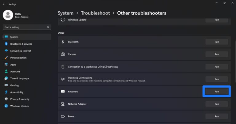 How to Fix Enter, Spacebar or Backspace Key Not Working in Windows 11