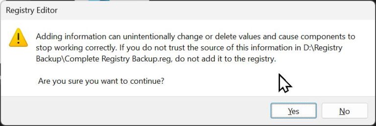 How to Quickly Backup and Restore Windows Registry