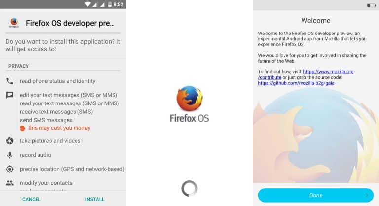 Try new Firefox OS 2.5 on Android device as an App